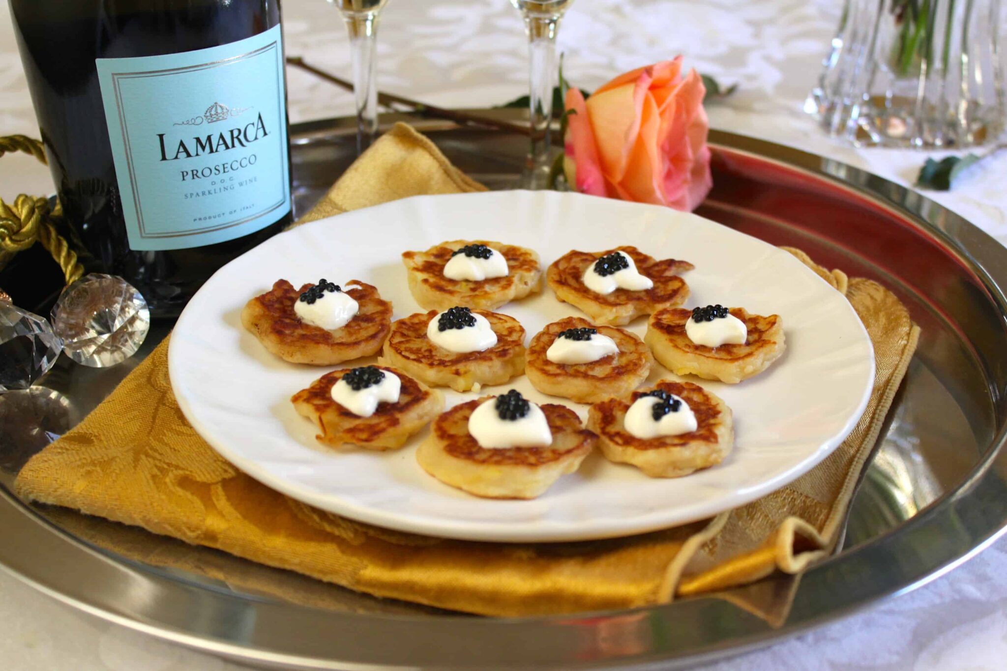 Miniature Boxty with Crème Fraîche and Truffle Caviar Appetizer ...