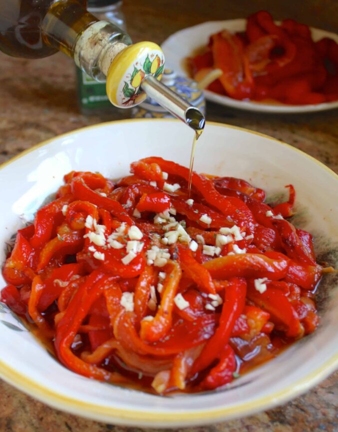 Italian Style Roasted Red Pepper Antipasto Salad and Crostini ...
