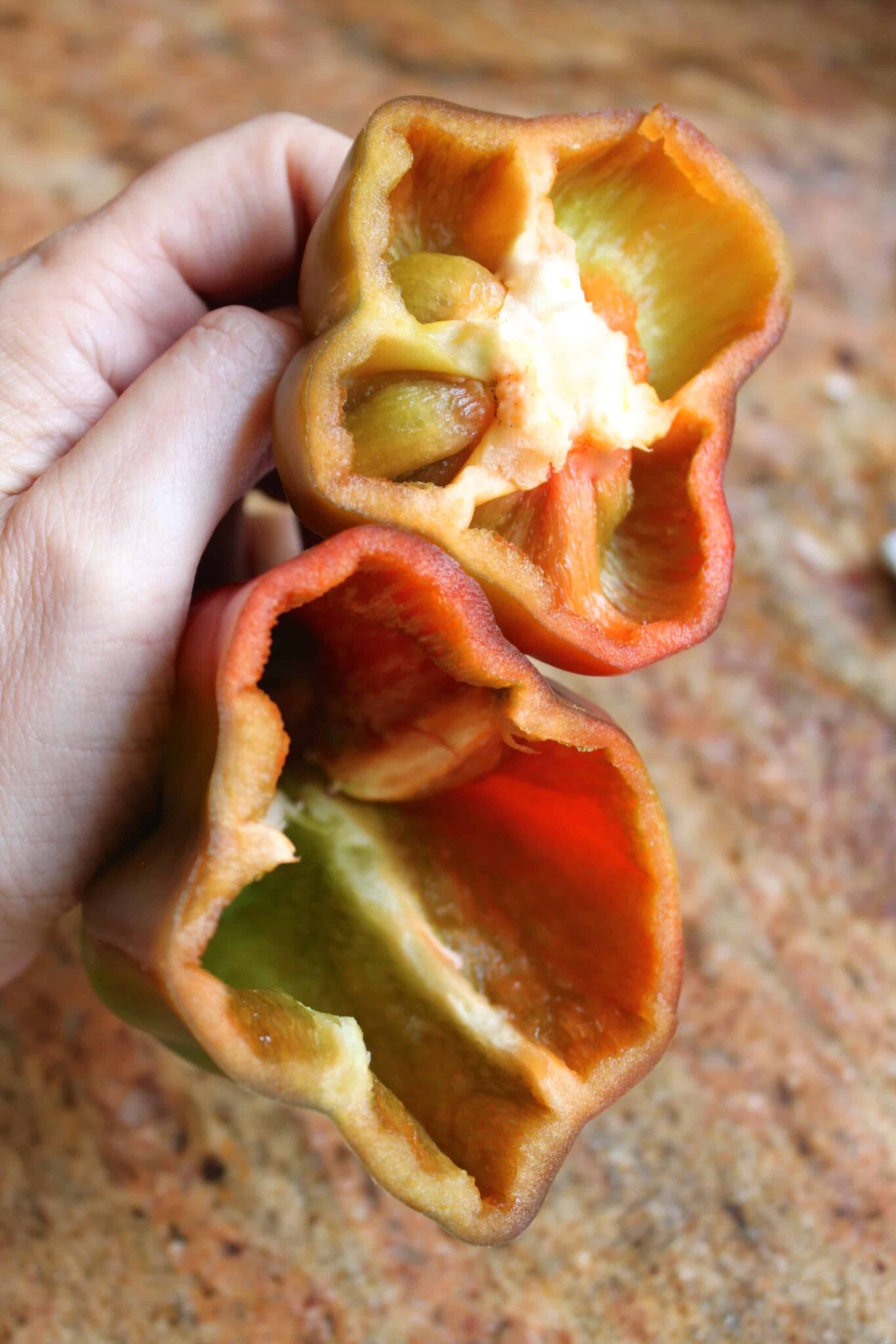How to Eat a Bell Pepper in a Very Unique Way: an Inside Out Pepper ...
