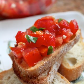Bruschetta (Italian Tomato and Basil Topped Toasts) - Christina's Cucina