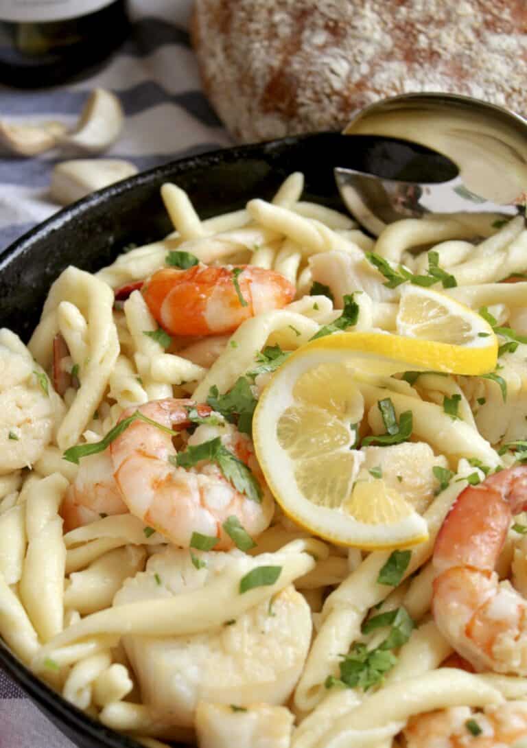 Seafood Pasta with Shrimp and Scallops (and Garlic!) - Christina's Cucina