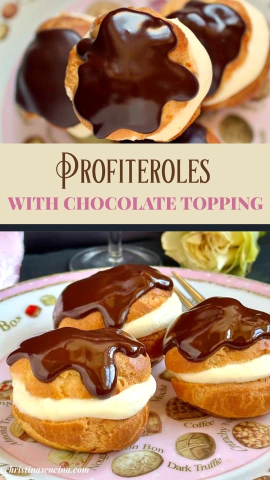 Profiteroles (Choux Pastry Recipe) with Chocolate Topping - Authentic ...
