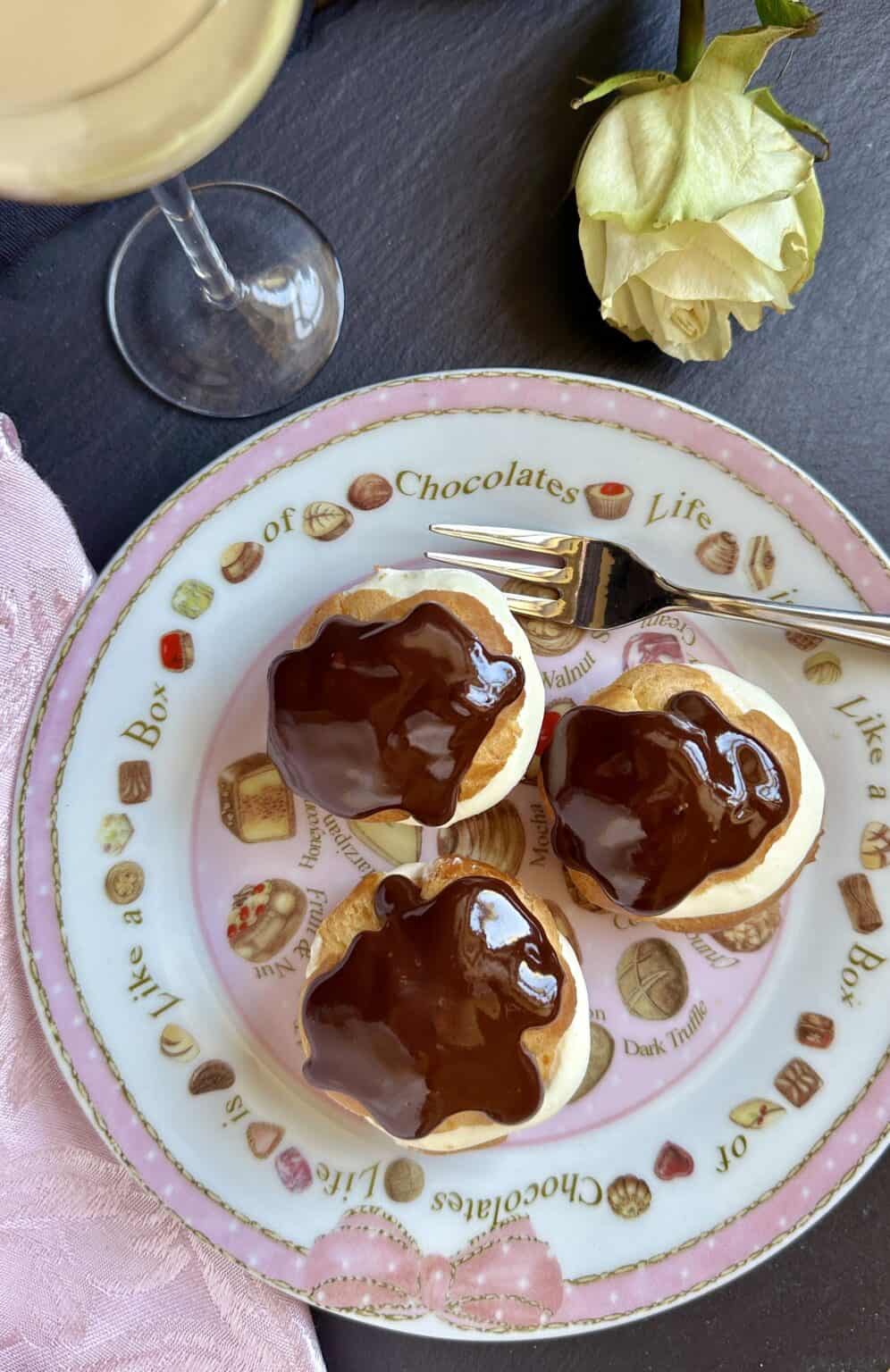 Profiteroles (Choux Pastry Recipe) with Chocolate Topping - European ...